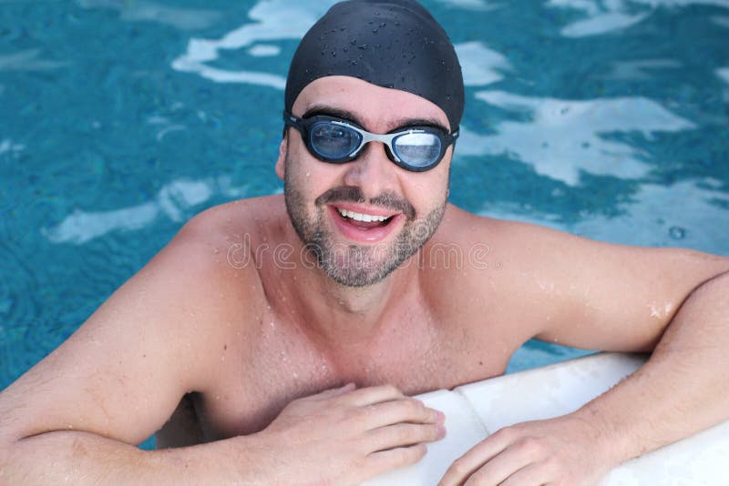 Successful Swimmer Smiling in the Water Stock Photo - Image of ...