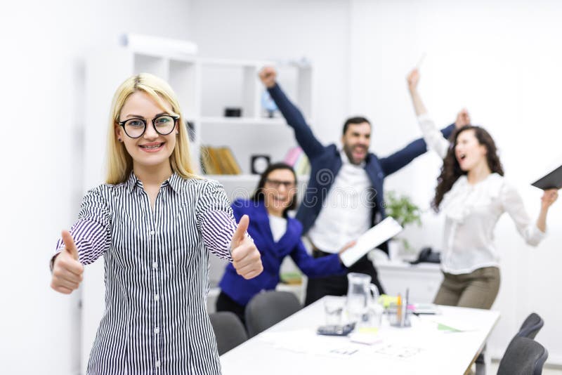 Successful Team of Business People in the Office. Stock Photo - Image ...