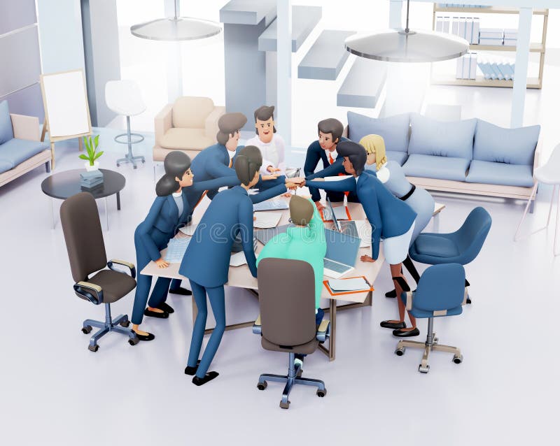 People Working in Office, Collaborating on a Project, Analysing ...