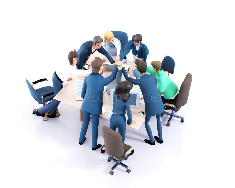 Successful Team of Business People Working Together in Office ...