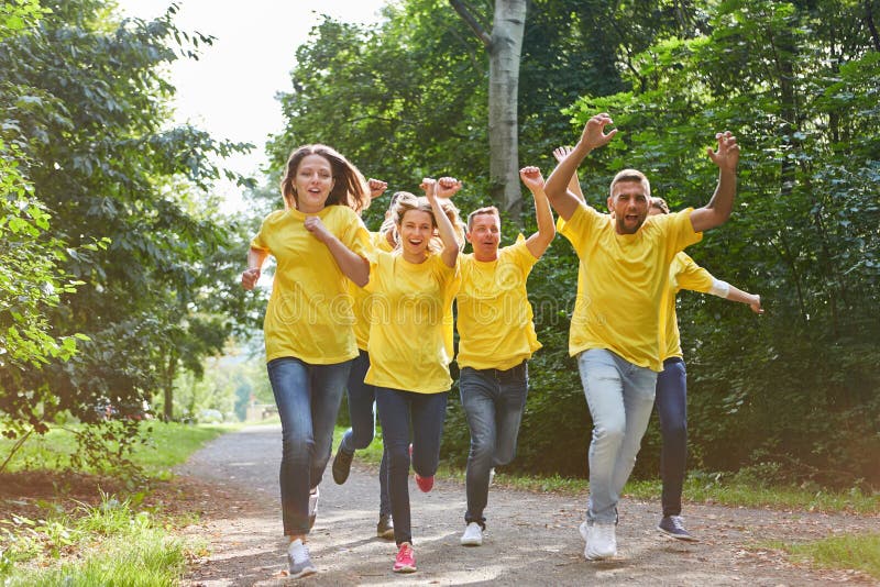 Successful Team Celebrates a Victory Stock Image - Image of people ...