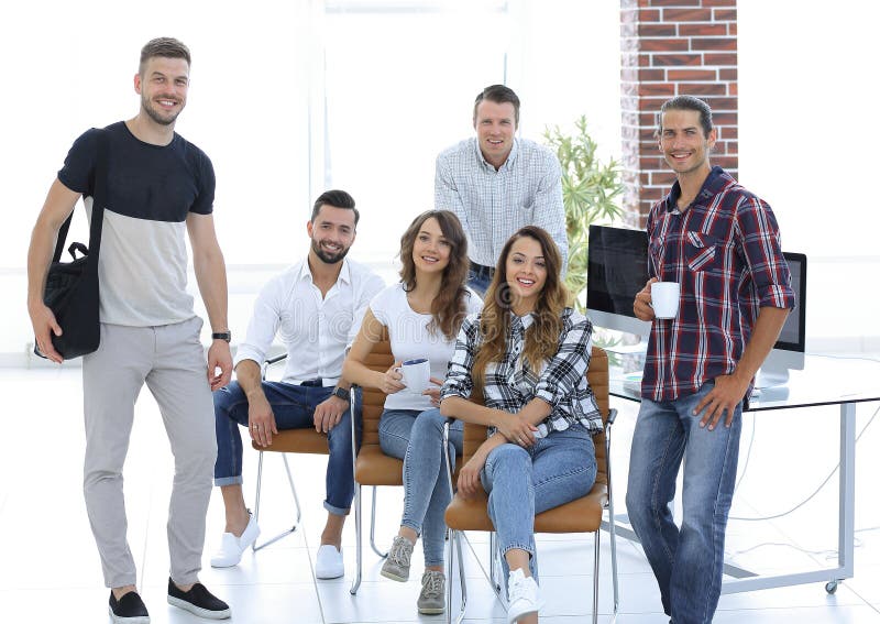 Portrait of a Creative Team in a Workplace in the Office Stock Image ...