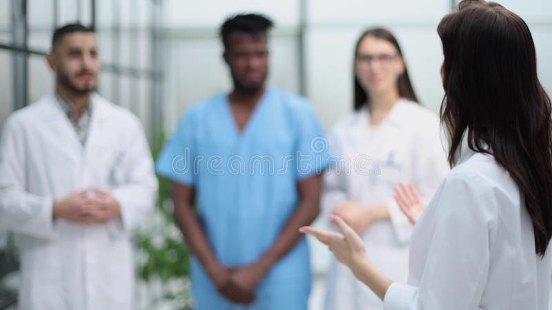 Successful Team of Different Doctors Clapping Hands Stock Footage ...