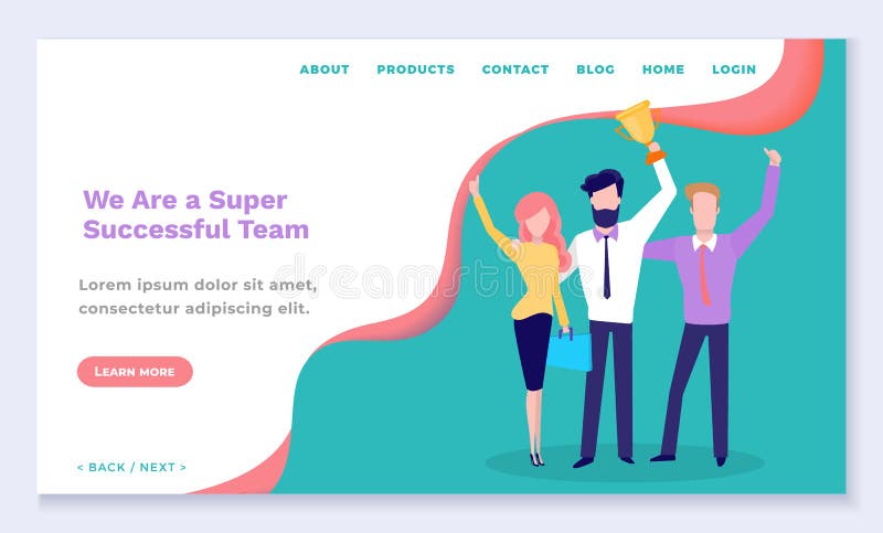 Successful Team Education Online Webpage Vector Stock Vector ...