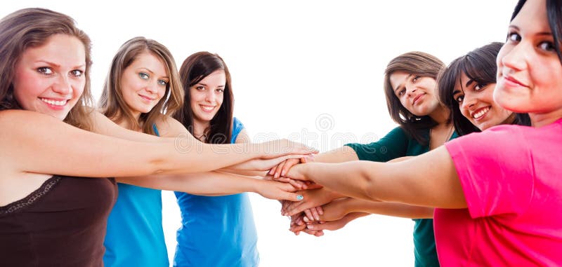 One Strong Powerful Woman Flexing Muscles Proud Stock Image - Image of ...