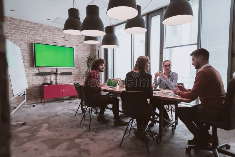 Successful Team. Group of Young Multi-ethnic Business People Working ...