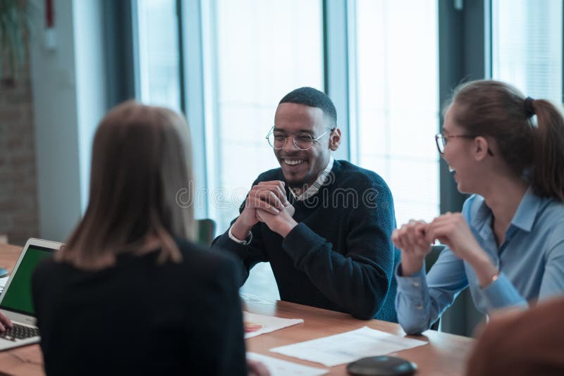 Successful Team. Group of Young Multi-ethnic Business People Working ...