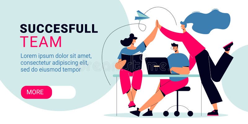 Successful Team Horizontal Banner Stock Vector - Illustration of ...