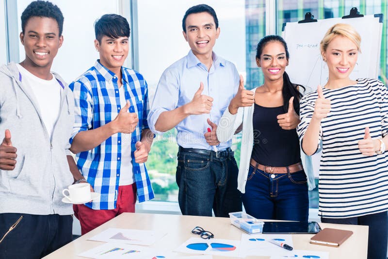 Successful Team in Kickoff Meeting Stock Photo - Image of beautiful ...