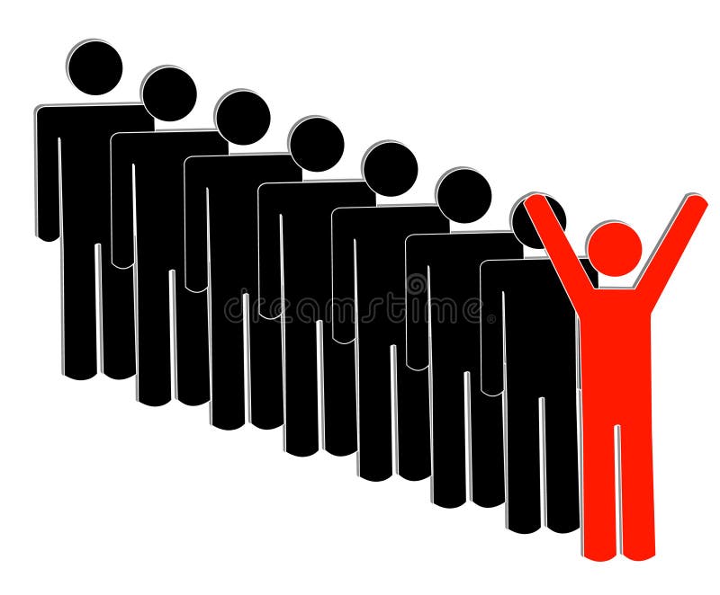 Leader Celebration Raises Arm for Team People 2 Stock Vector ...