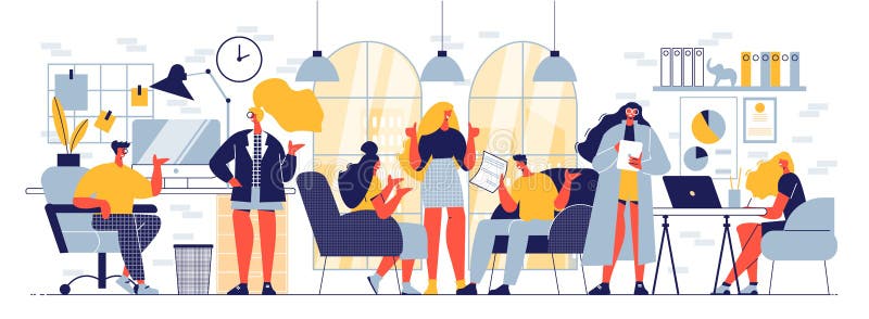 Successful Team Office Composition Stock Vector - Illustration of ...