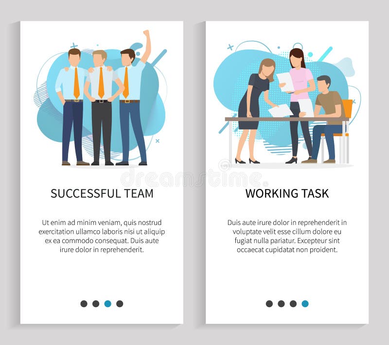 Successful Team and Working Task People at Work Stock Vector ...