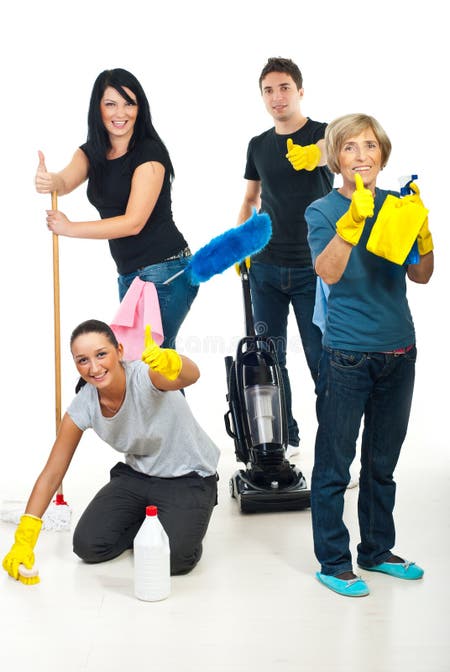 Successful Teamwork of Cleaning Workers Stock Image - Image of house ...
