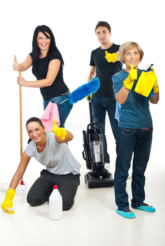 Successful Teamwork of Cleaning Workers Stock Image - Image of house ...