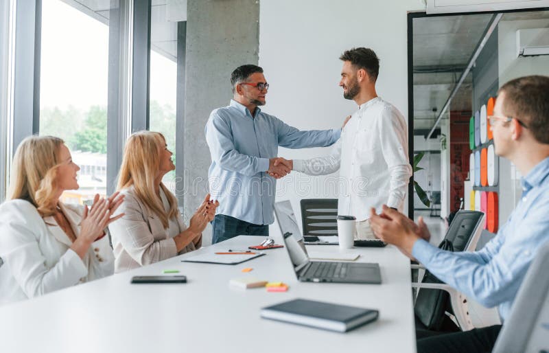 Successful Teamwork. Group of Professional Business People is in the ...