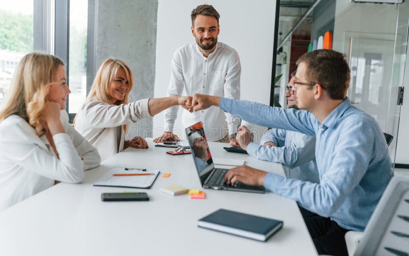 Successful Teamwork. Group of Professional Business People is in the ...