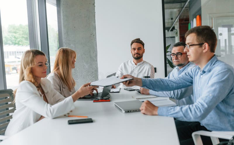 Successful Teamwork. Group of Professional Business People is in the ...