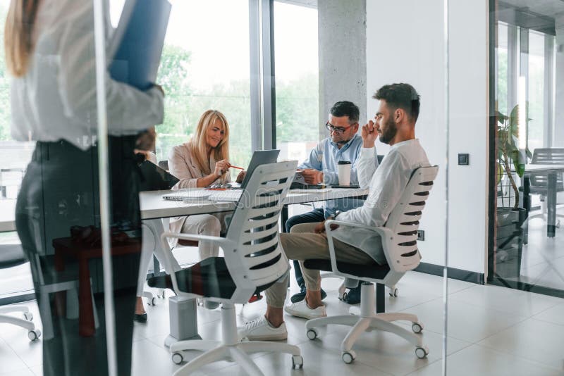 Successful Teamwork. Group of Professional Business People is in the ...