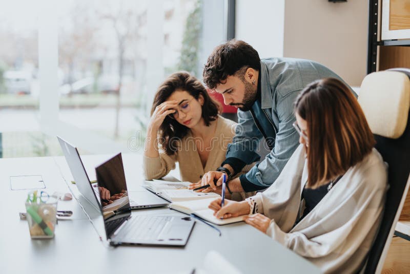 Successful Teamwork in a Modern, Multicultural Office Space. Stock ...