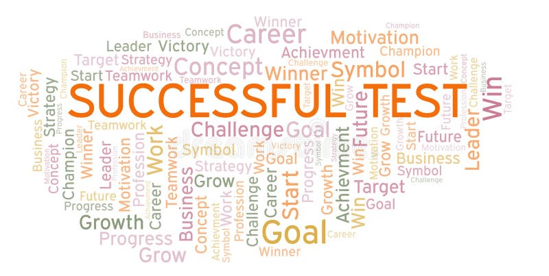 Successful Test Word Cloud. Stock Illustration - Illustration of white ...