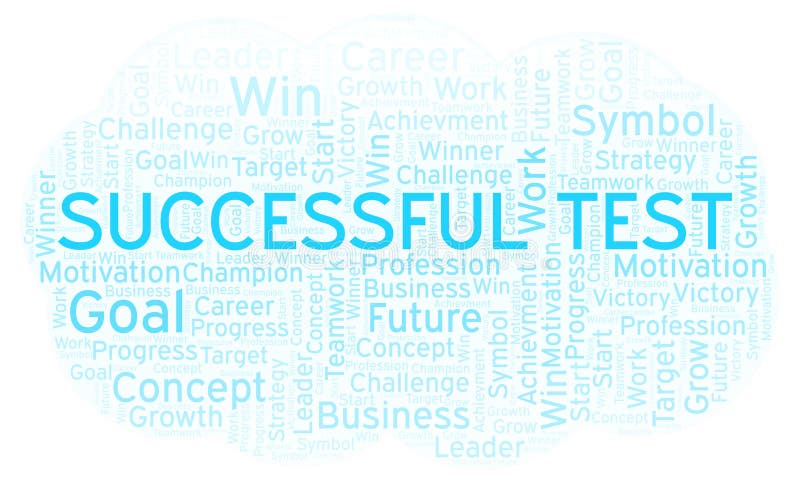Successful Test Word Cloud. Stock Illustration - Illustration of card ...