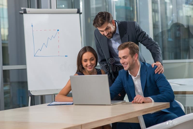 Successful Three Business Partners on the Conference Stock Image ...