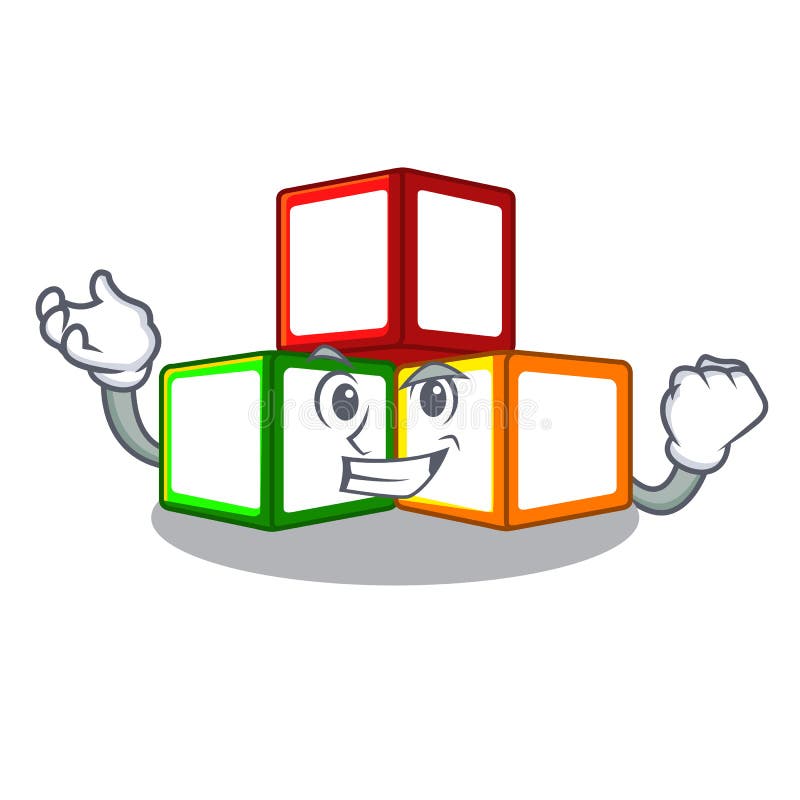 Successful Toy Blocks Cube Blank Cartoon Wooden Stock Vector ...