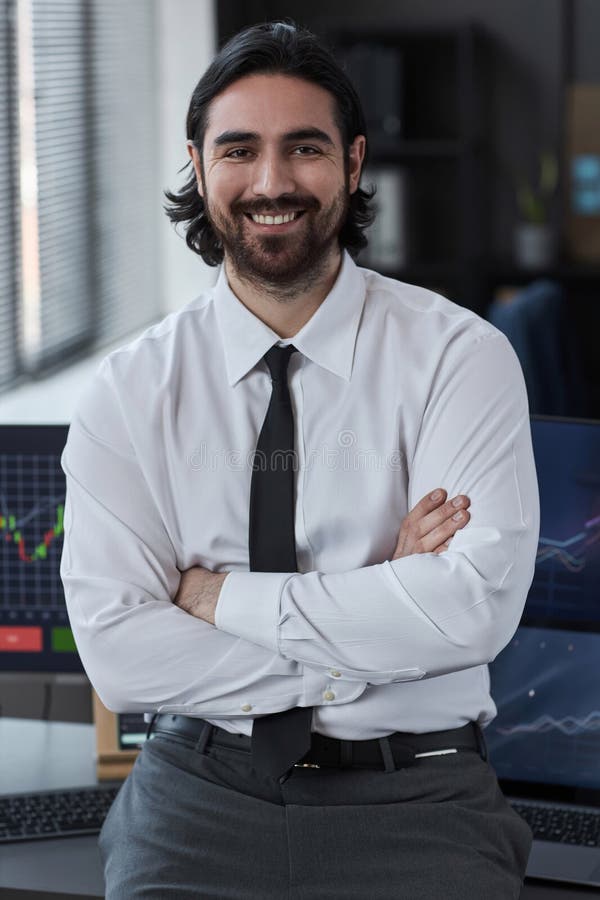 Successful Trader Working in Office Stock Photo - Image of indoors ...