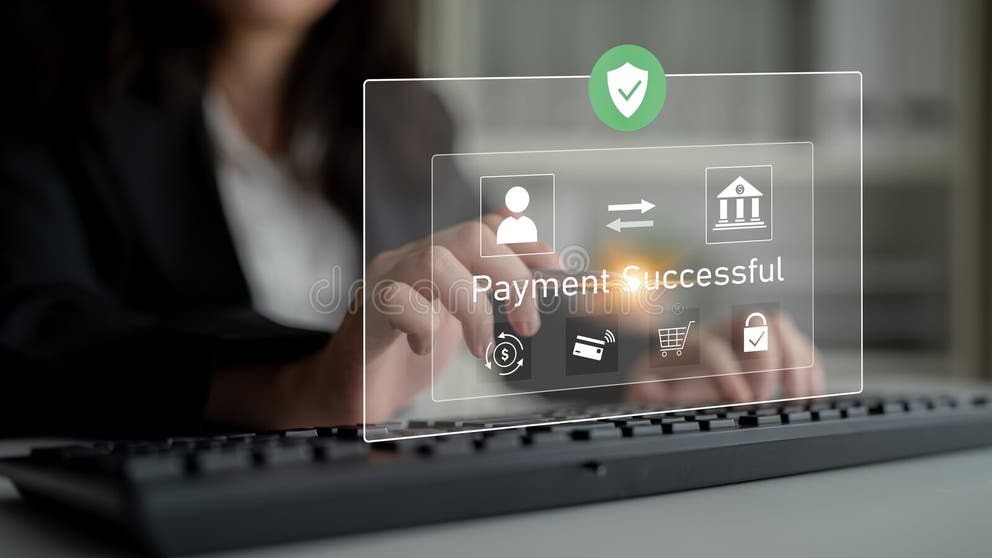 Secure Online Payment Successful Transaction Display Latch Stock Image ...
