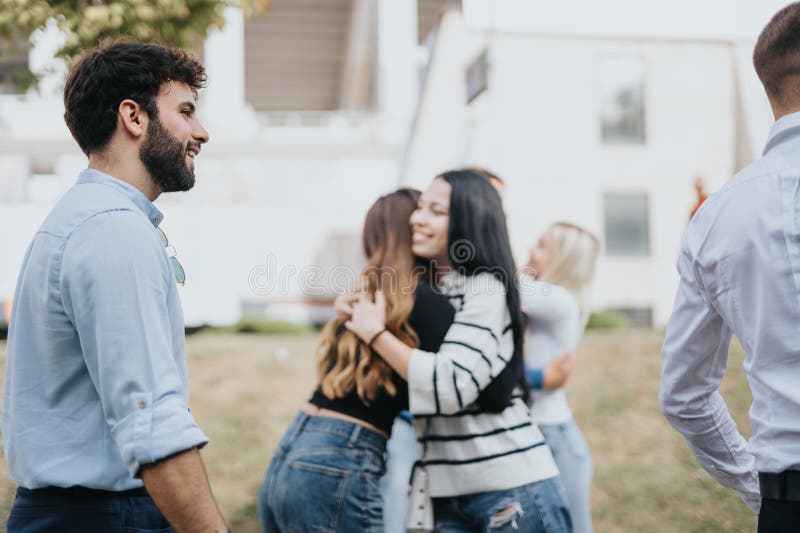University Students Study and Discuss Subjects in the Park. they Work ...