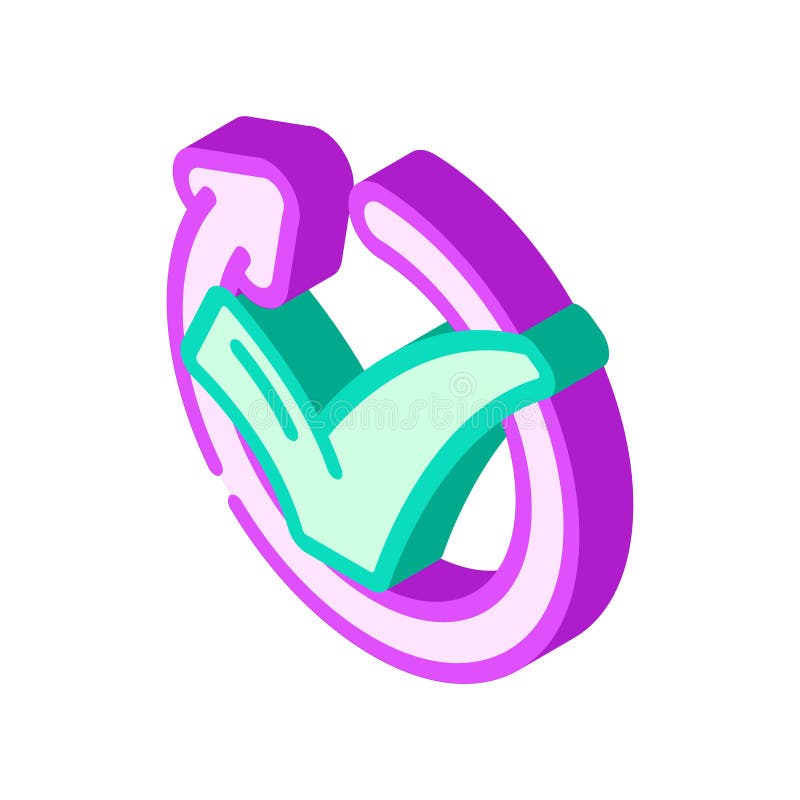 Successful Update Mark Isometric Icon Vector Illustration Stock ...