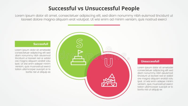 Successful Vs Unsuccessful Comparison Opposite Infographic Concept for ...