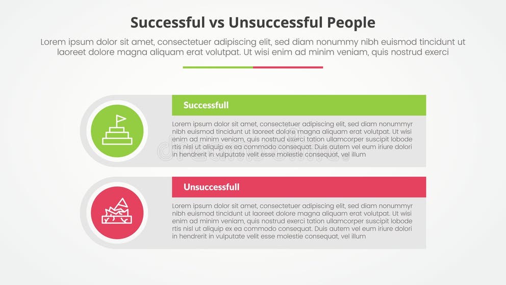 Successful Vs Unsuccessful Comparison Opposite Infographic Concept for ...
