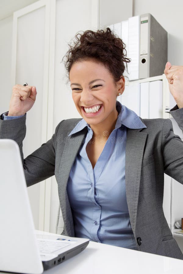 Successful woman stock image. Image of laughing, excited - 35736155