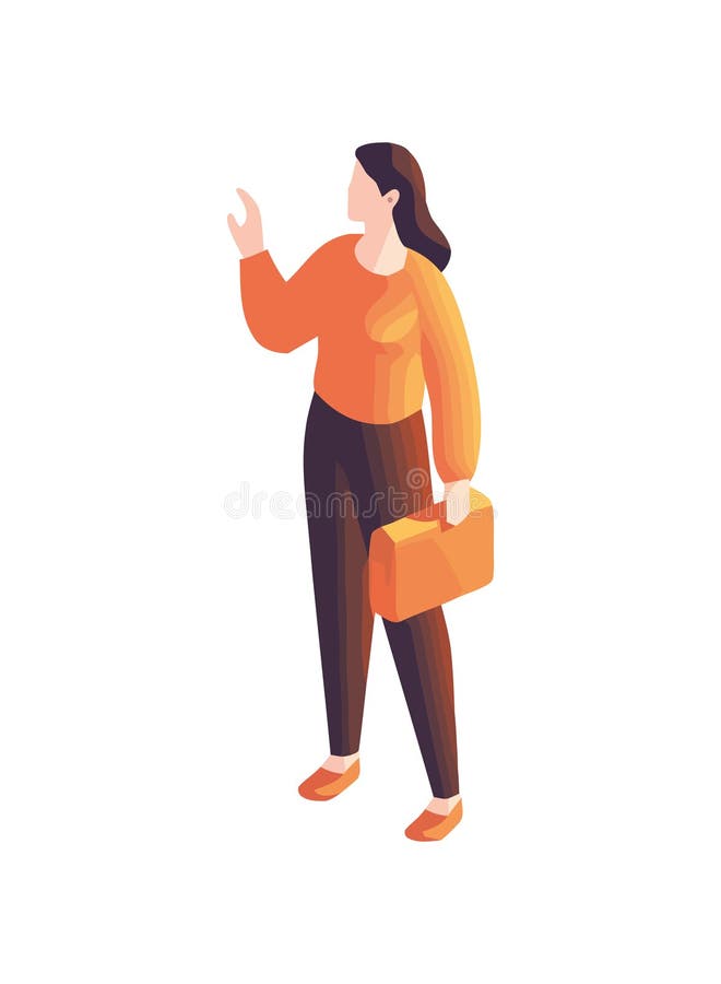 Successful Woman Walking with Briefcase Stock Vector - Illustration of ...