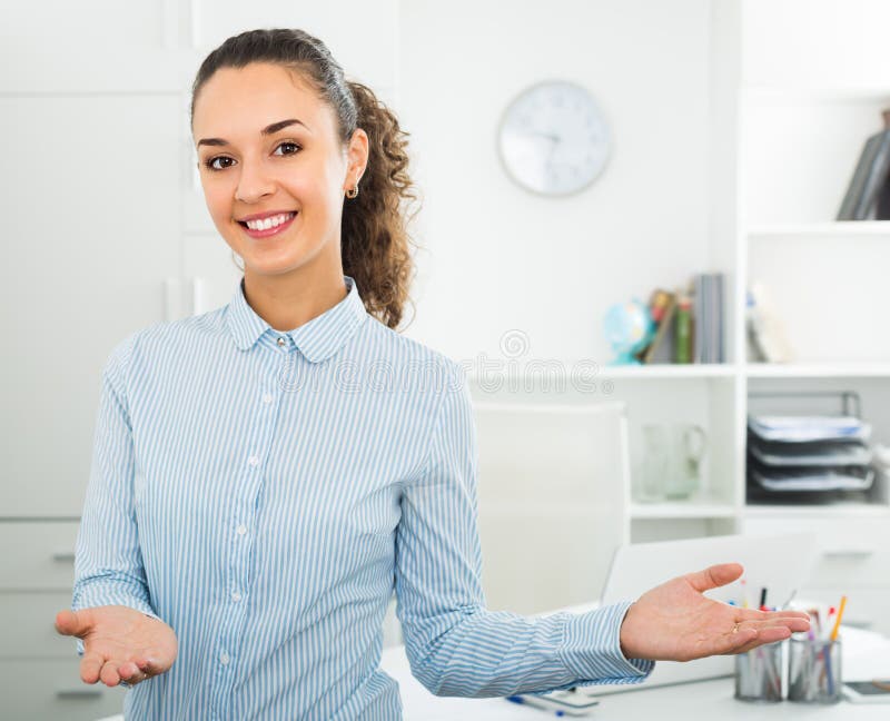 Successful Woman Working in Modern Office Stock Photo - Image of female ...