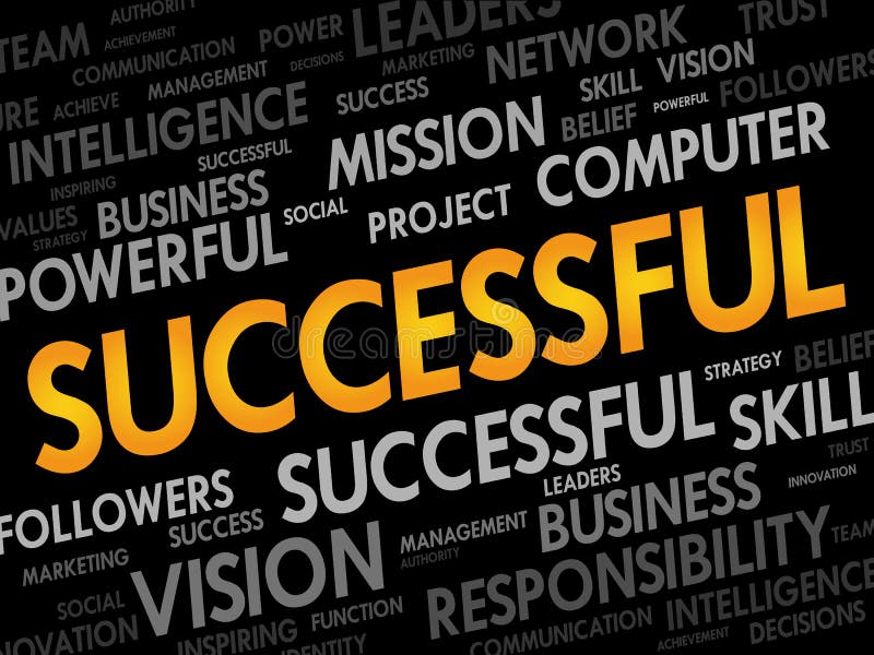 SUCCESSFUL Word Cloud Collage Stock Illustration - Illustration of ...