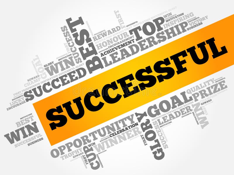 Successful word cloud stock illustration. Illustration of completion ...