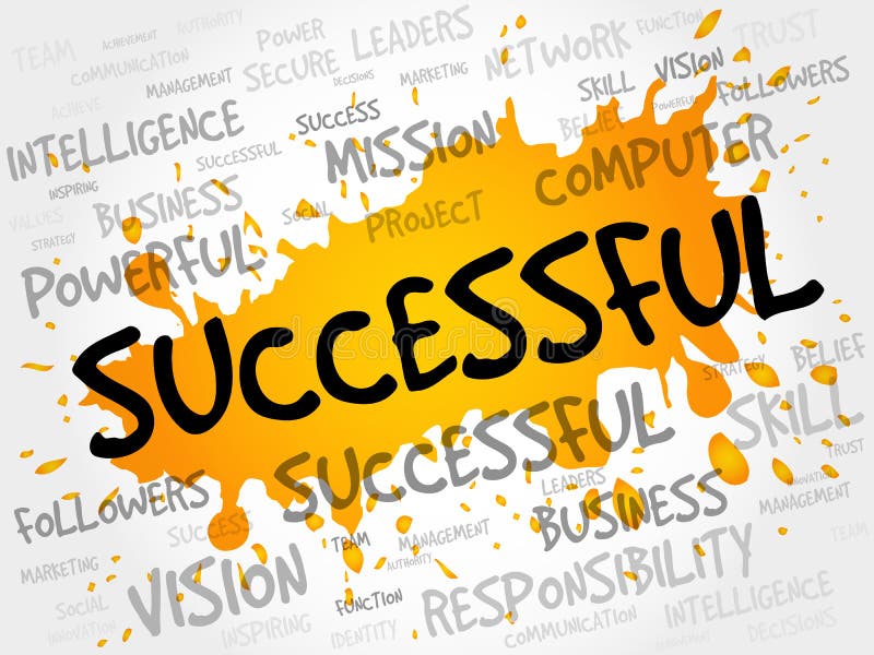 SUCCESSFUL word cloud stock illustration. Illustration of company ...
