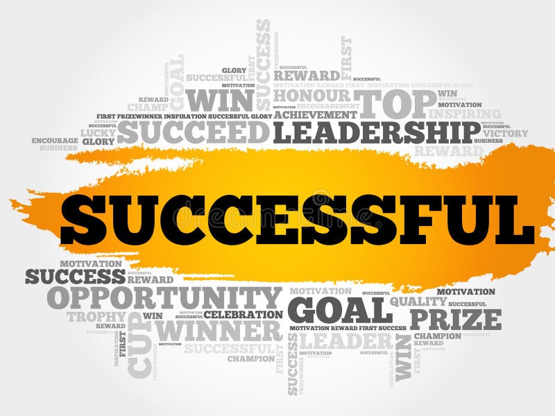 SUCCESSFUL word cloud stock illustration. Illustration of growth ...