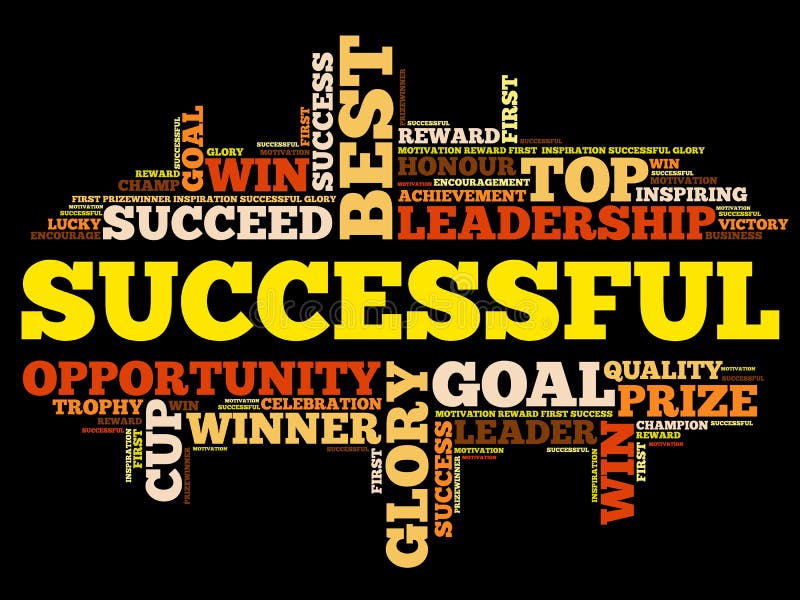 SUCCESSFUL Word Cloud Collage Stock Illustration - Illustration of ...