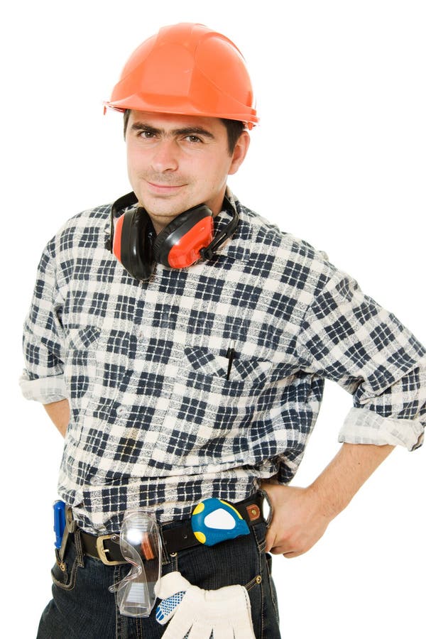 A Worker with Helmet in Hand. Stock Image - Image of construction, tool ...