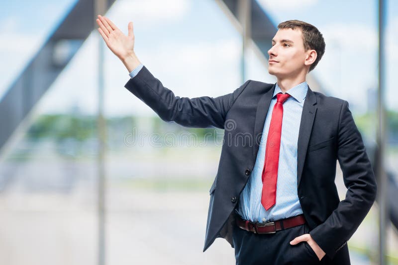 Successful Young Boss Gestures with Hands Stock Photo - Image of ...
