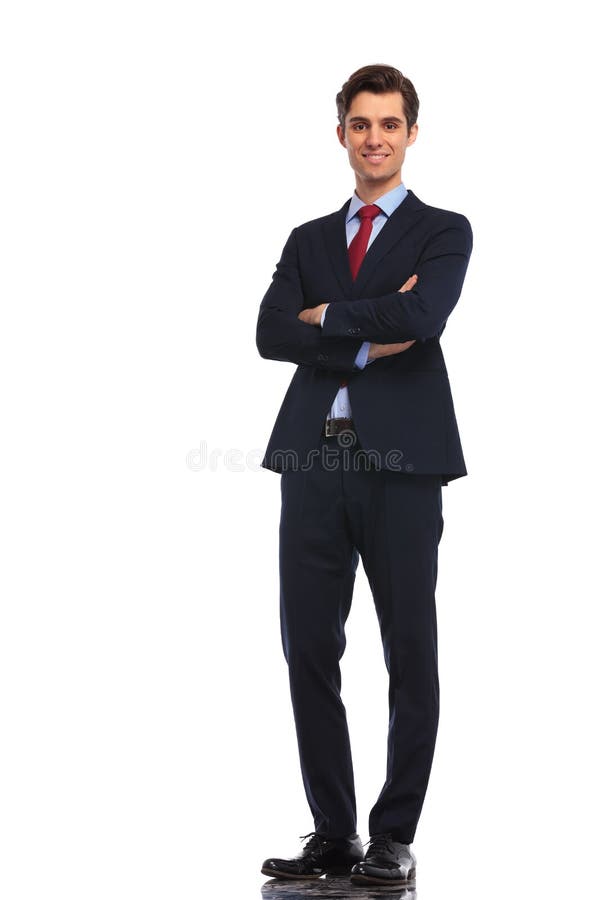 Business Man with Crossed Hands Stock Photo - Image of happiness ...