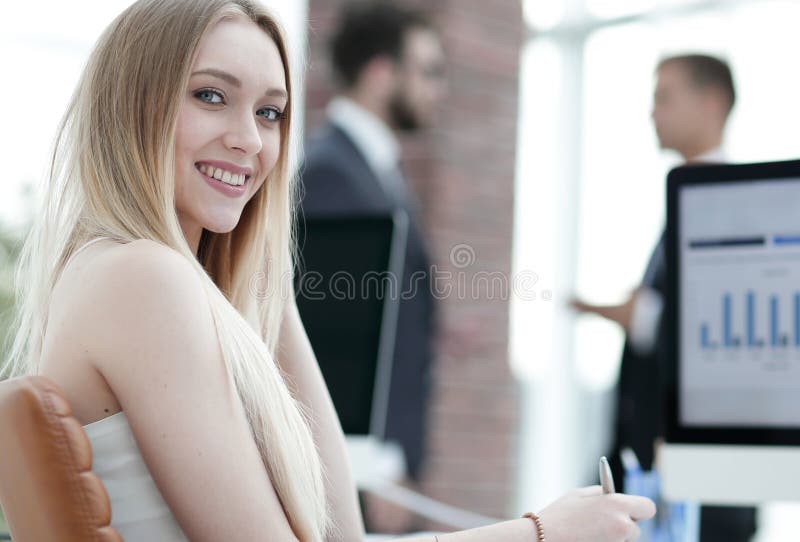 Successful Young Business Woman with Financial Graphs Stock Photo ... Successful Young Business Woman with Financial Graphs Stock Photo ...