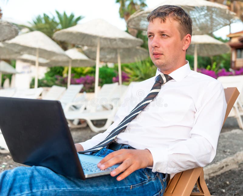 Successful Young Man Working Stock Image - Image of communications ...