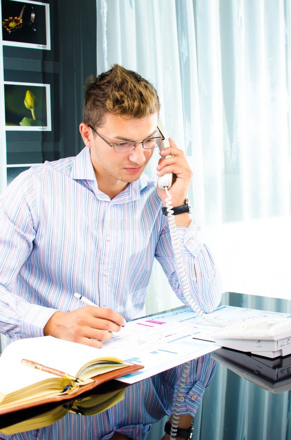 Successfull Young Business Man Speaking on the Phone Stock Image ...