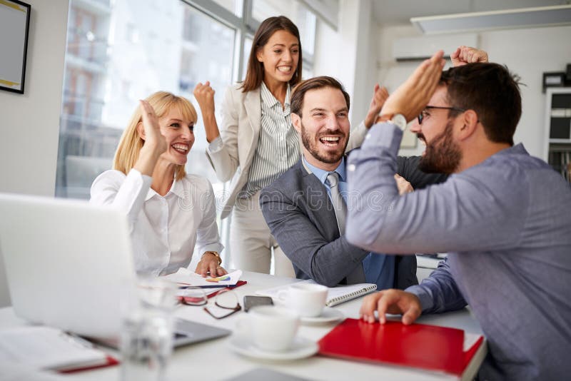 Successfully Business Meeting.Happy Pople on Workplace Stock Image ...