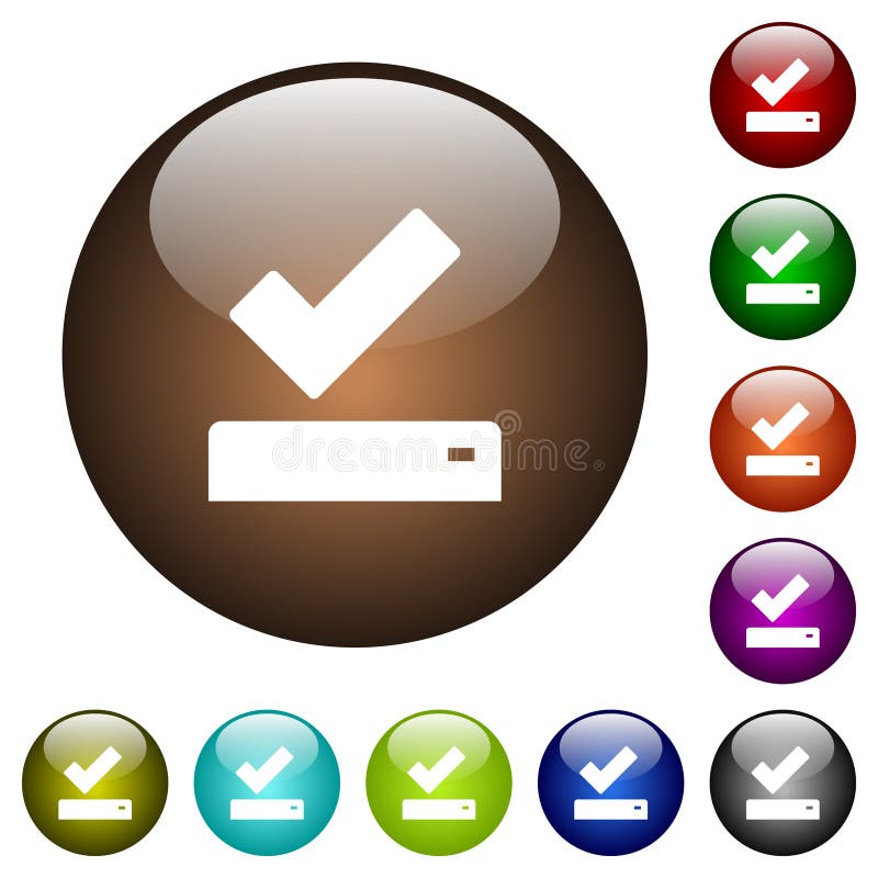 Successfully Saved Color Glass Buttons Stock Vector - Illustration of ...