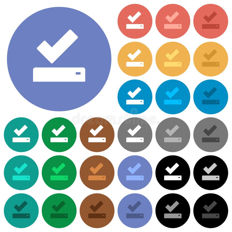 Successfully Saved Round Flat Multi Colored Icons Stock Vector ...